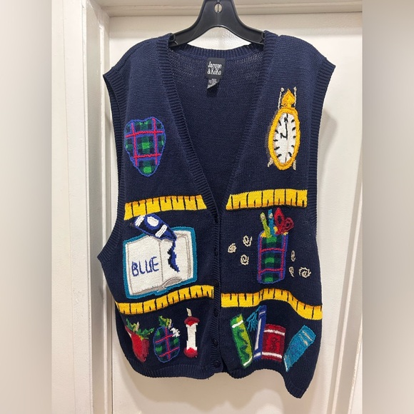Jacque & Koko | Sweaters | Vtg Jacque Koko Knit Cardigan Teacher ...